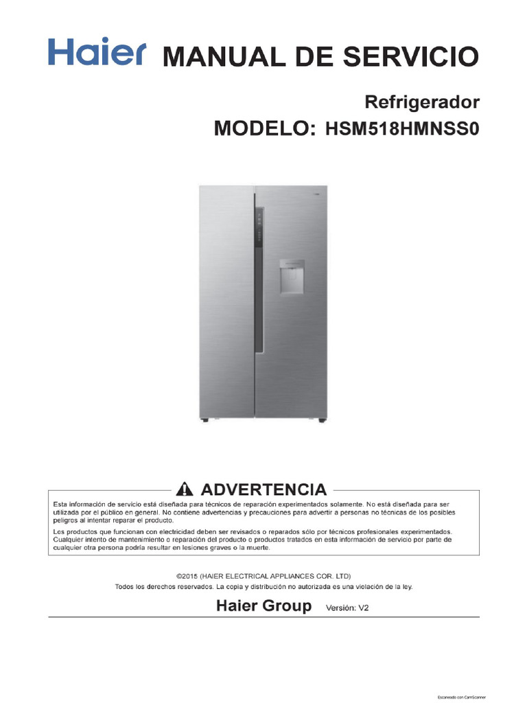Nevera Haier Hsm518hmnss0 | PDF