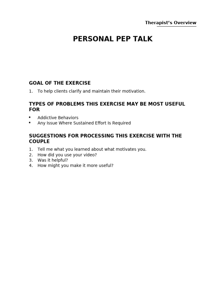 03 Personal Pep Talk | PDF