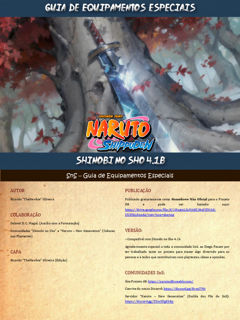 Naruto ''Shinobi No Sho'' - Guia de Equipamentos Especiais - 4.1b | PDF | License | Copyright