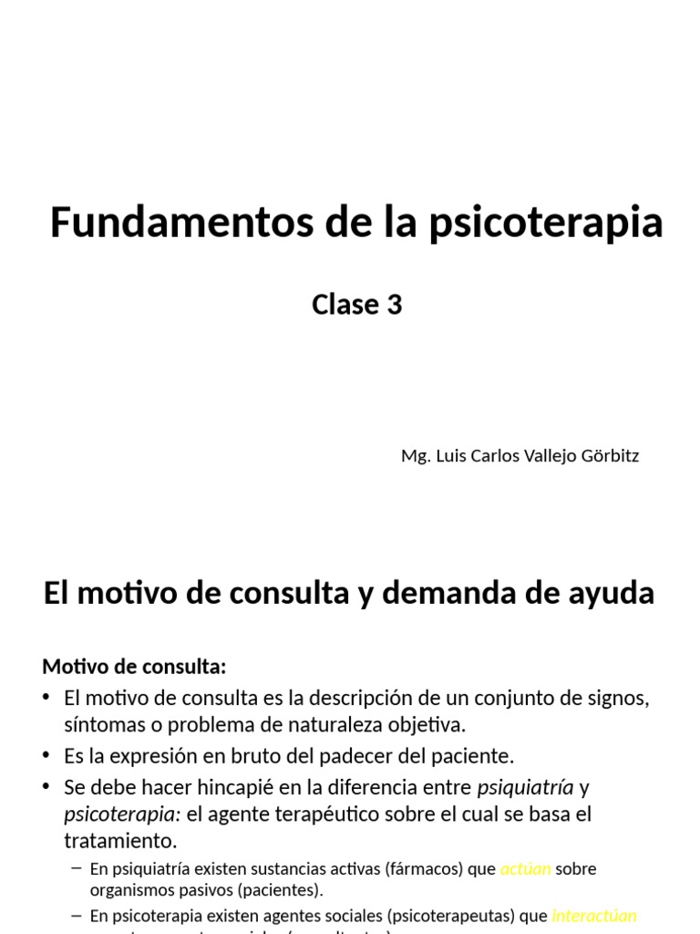 Motivo de Consulta 3 | PDF | Psicoterapia | Conceptos psicologicos