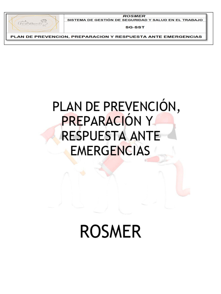 Plan de Emergencia para ROSMER | PDF | Riesgo | Defensa Civil