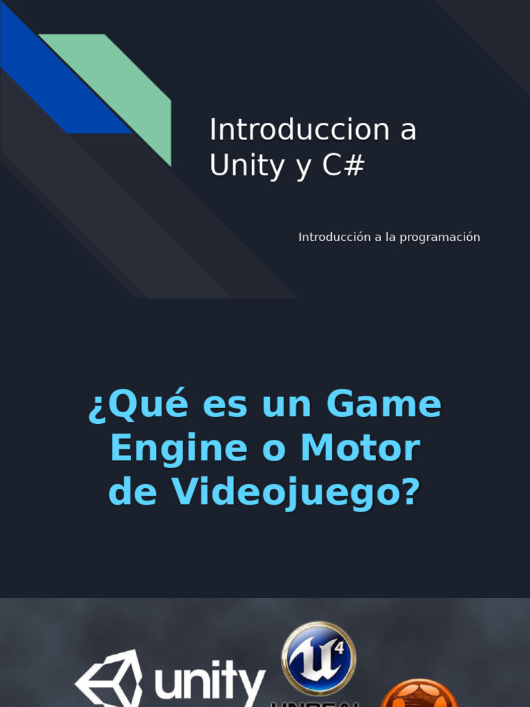 Unicaba - Clase1 - Introduccion A Unity y C# | PDF | Unidad (motor de juego) | Entorno de ...