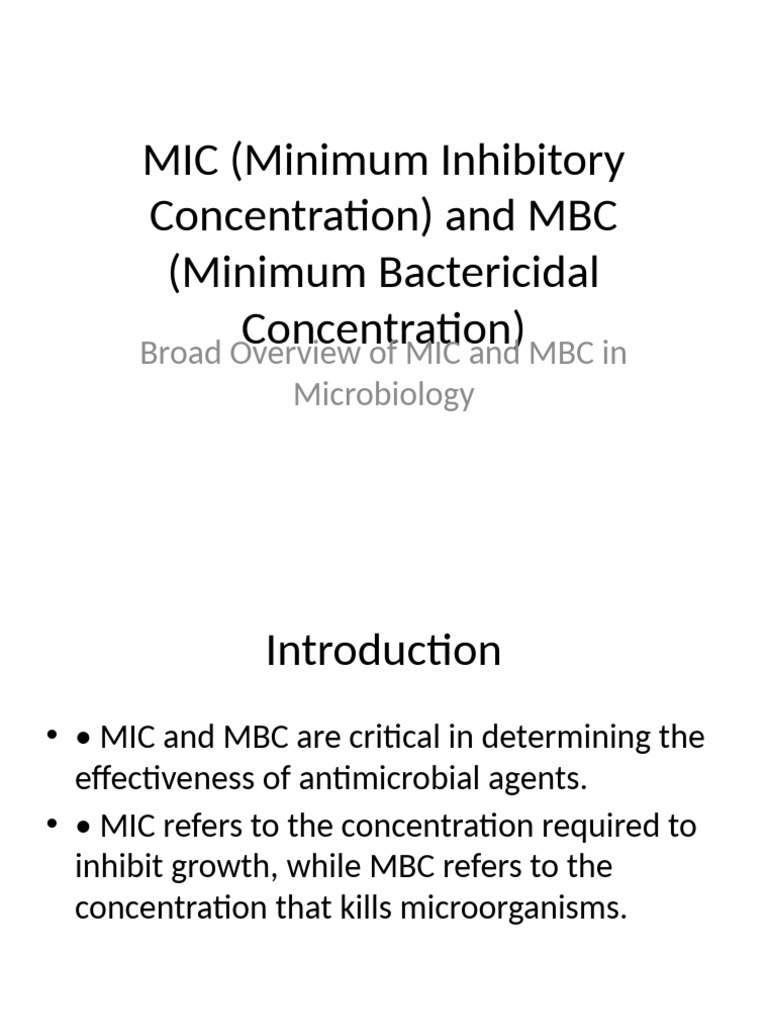 MIC MBC Overview | PDF