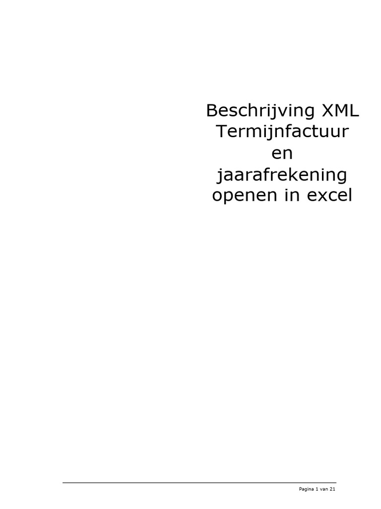 Vitens - Beschrijving XML in Excel Openen | PDF