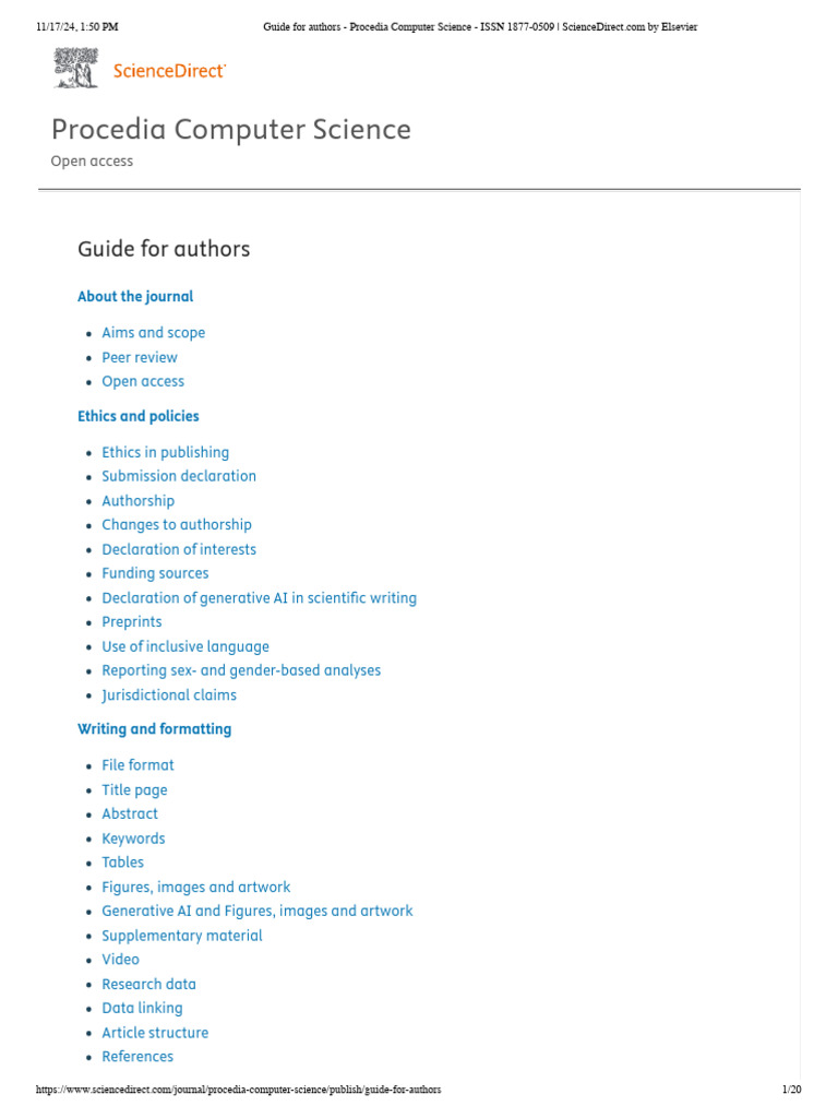 Guide For Authors - Procedia Computer Science - ISSN 1877-0509 ...