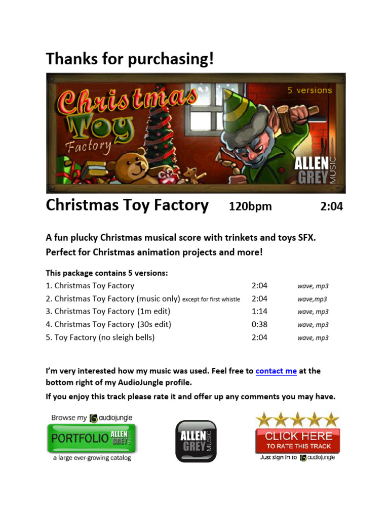 Christmas Toy Factory Music Score | PDF