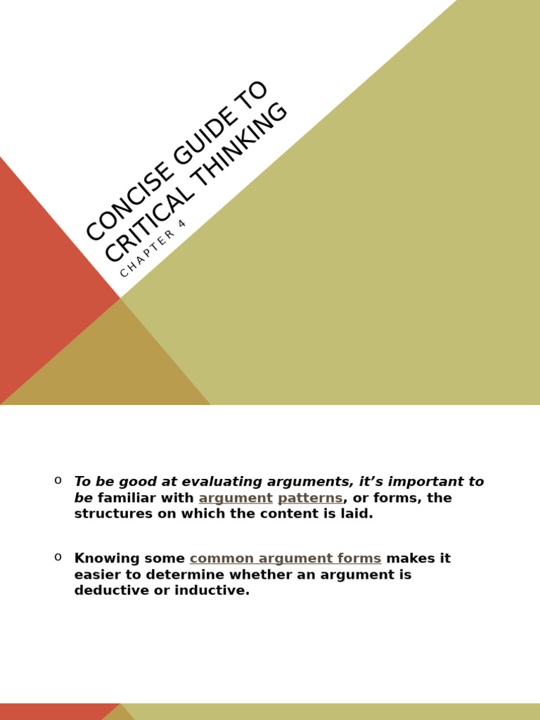 4 Vaughn Concise Guide To Critical Thinking Chapter 4 PowerPoint | PDF ...