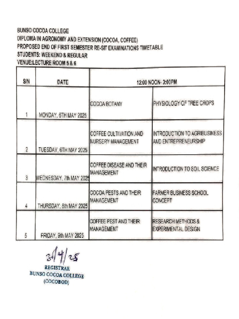 Resit (Weekend & Regular) | PDF