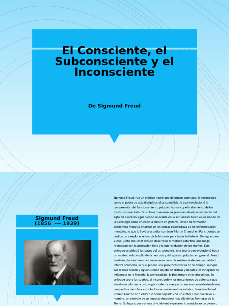 El Consciente, El Preconsciente y El Inconsciente | PDF | Sigmund Freud | Mente inconsciente