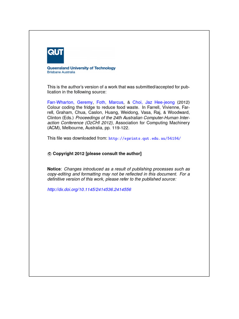 Colour Coding the Fridge to Reduce Food Waste | PDF | Refrigerator | Waste