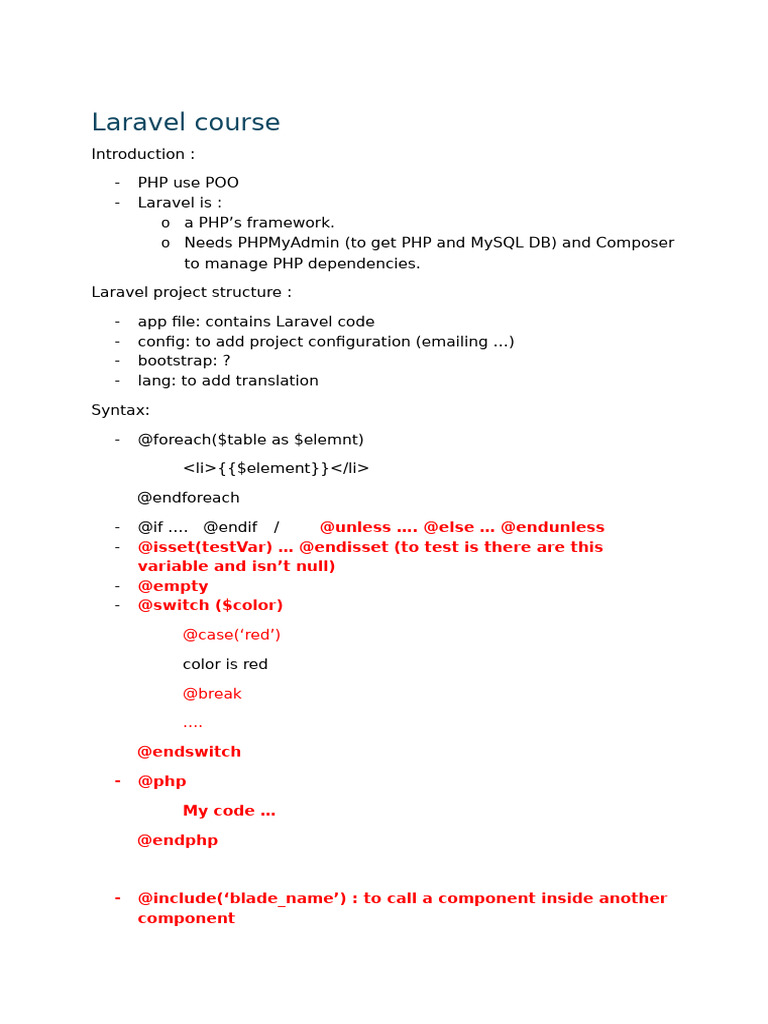 Laravel Course | PDF