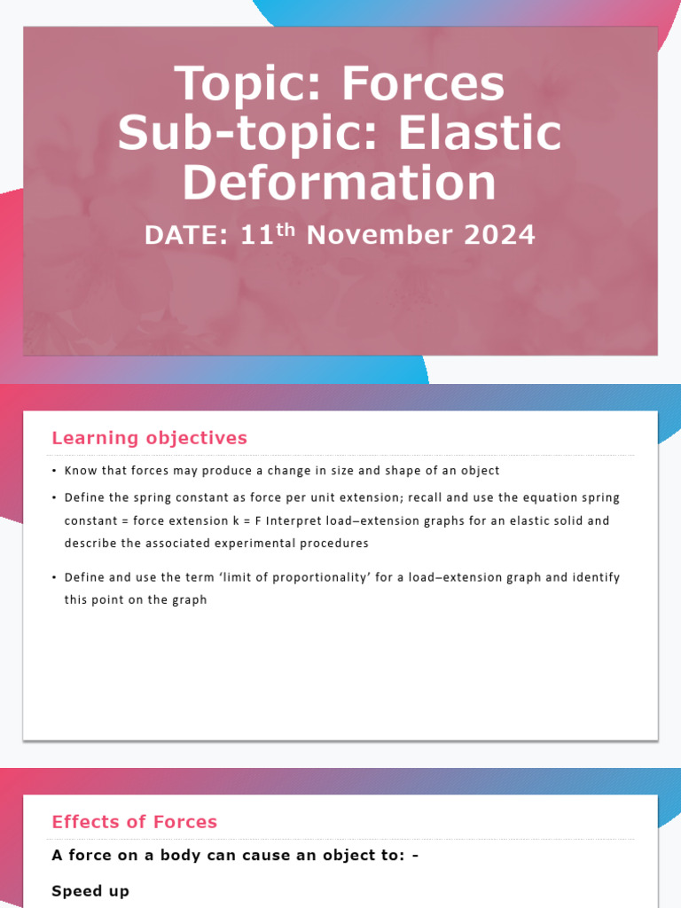 Elastic Deformation Pdf Force Deformation Engineering