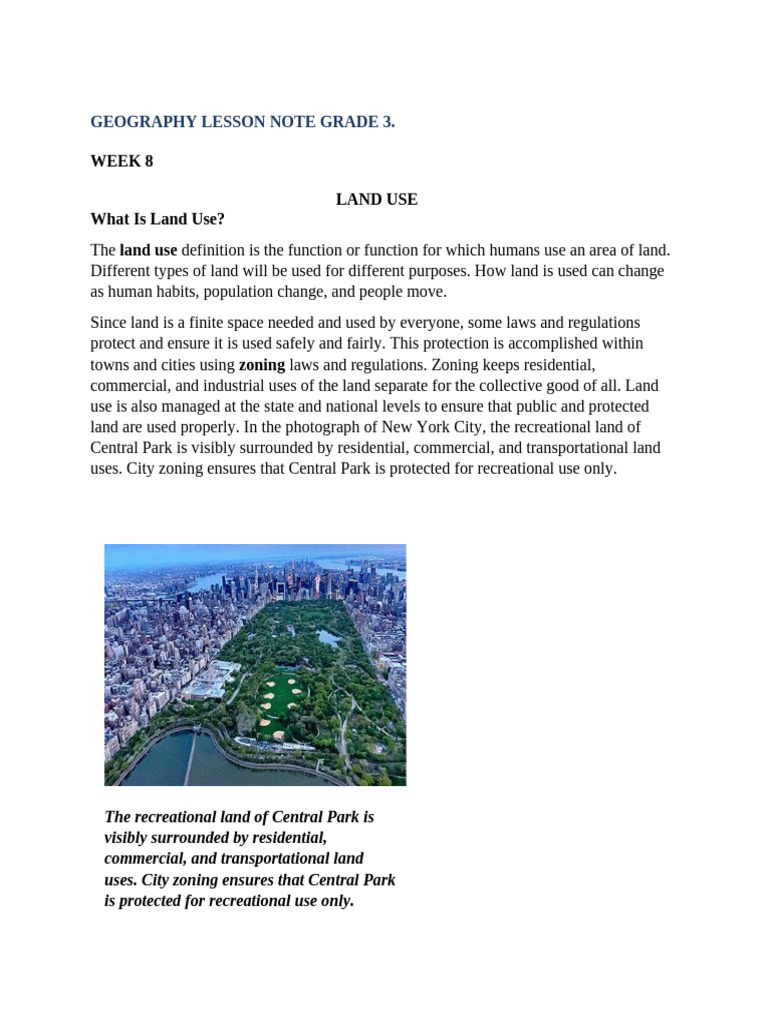 Geography Lesson Note Grade 3 | PDF | Land Use | Zoning