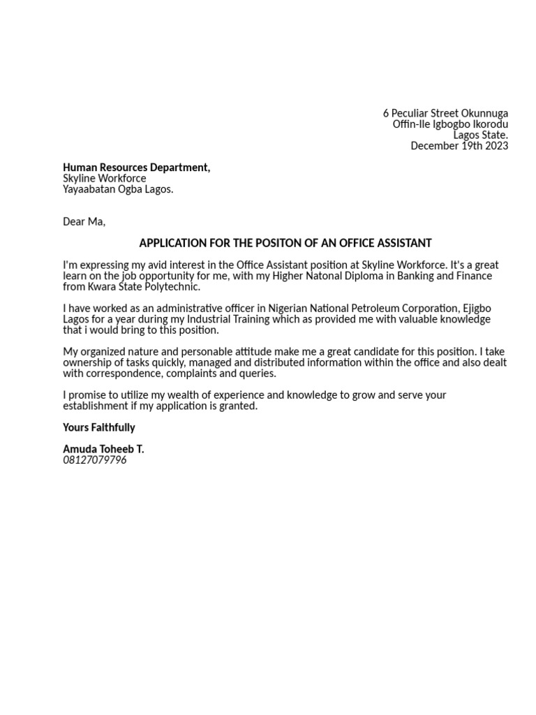 Application Latter | PDF