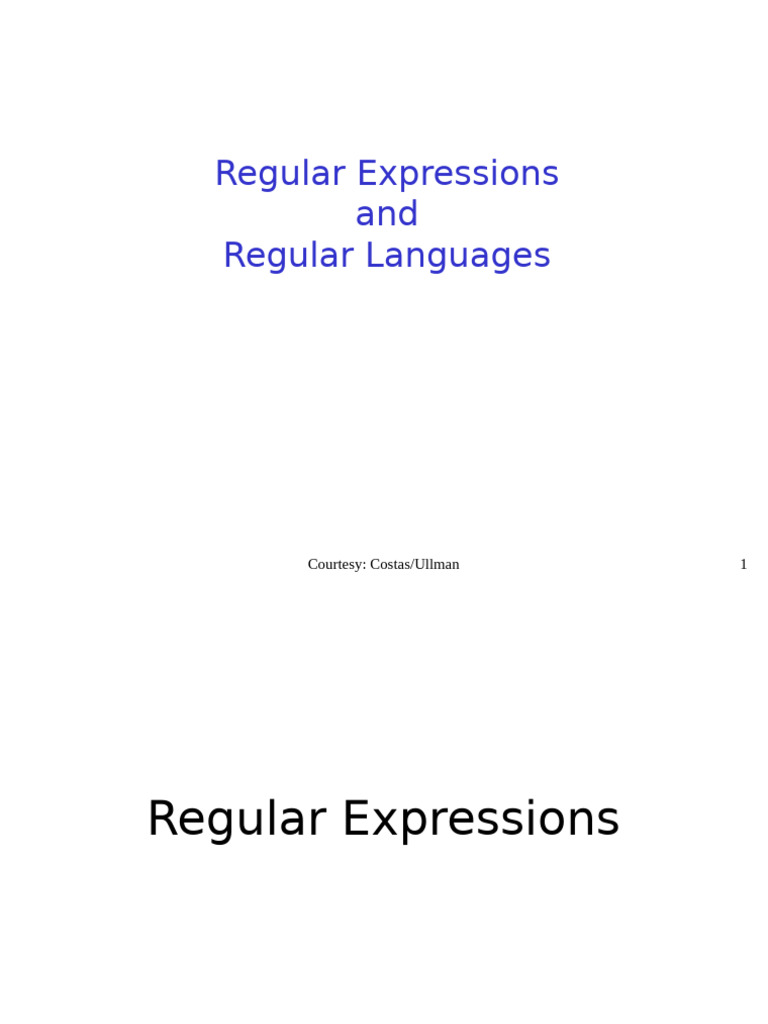 Understanding Regular Expressions and Languages | PDF | Formalism ...