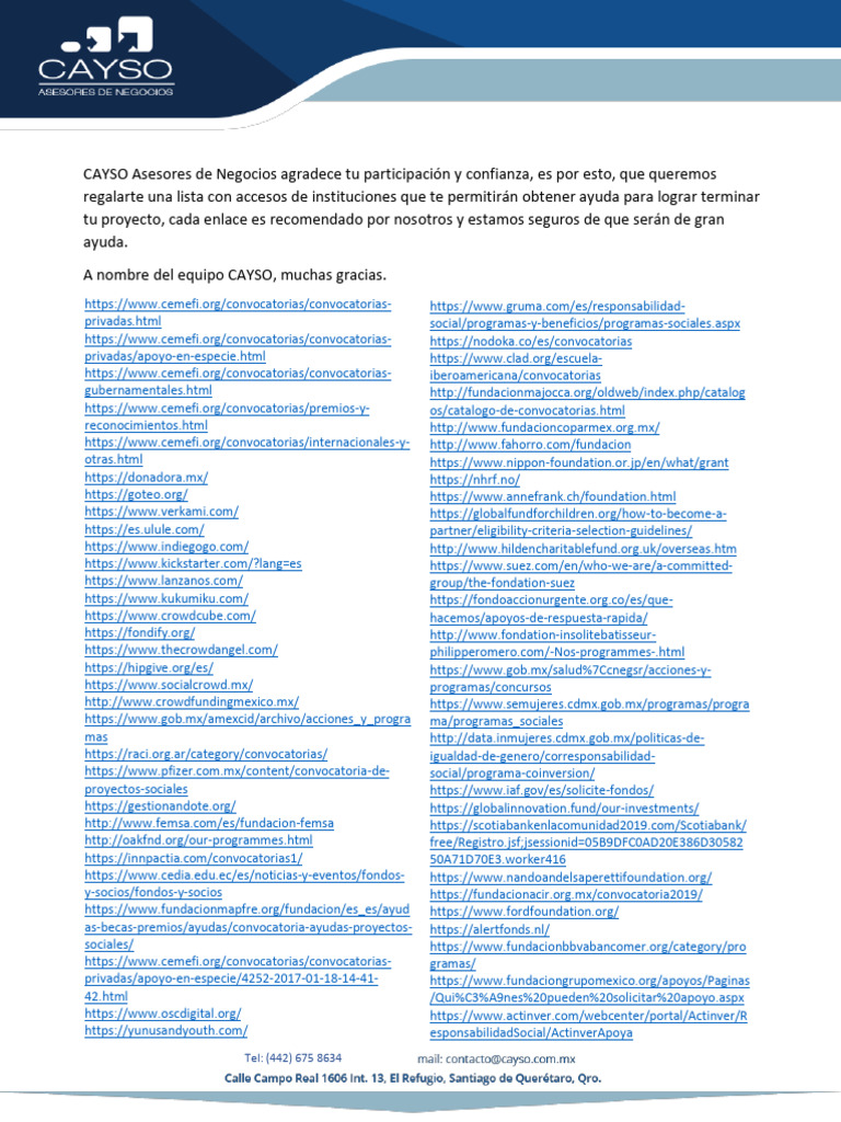 Lista de Fondos Internacionales | PDF