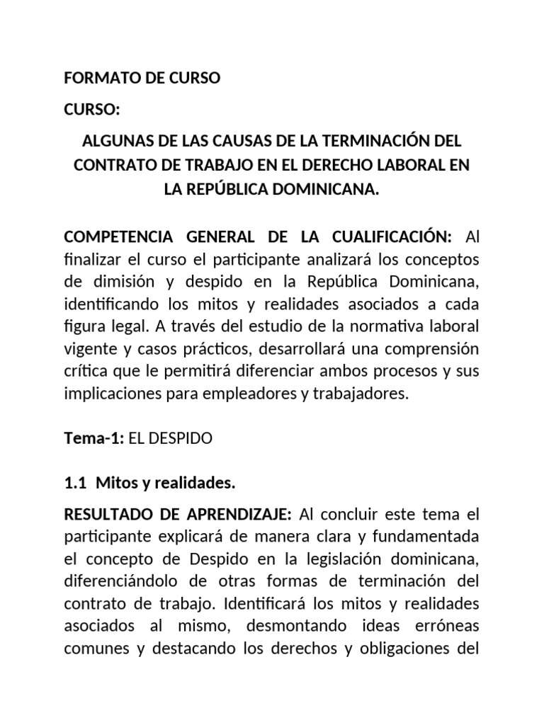 Formato de Curso | PDF