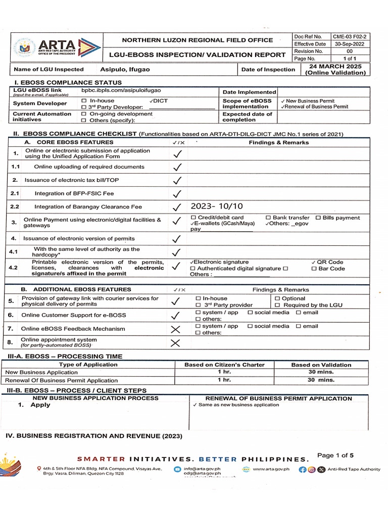 Asipulo, Ifugao Online Validation Report Received | PDF