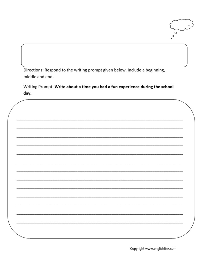 Fun Experience Narrative Writing Prompt Worksheet | PDF