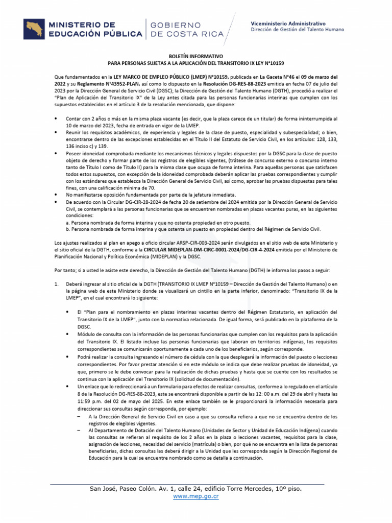 Aplicación del Transitorio IX LMEP 10159 | PDF | Maestros
