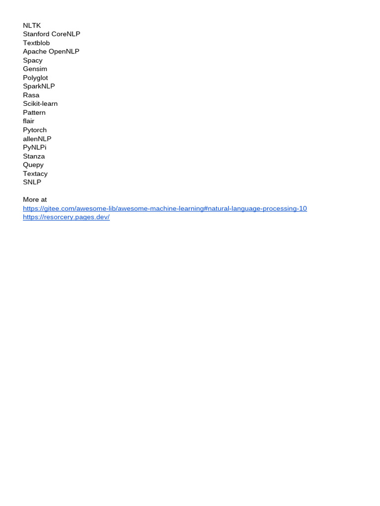 NLP Libraries | PDF