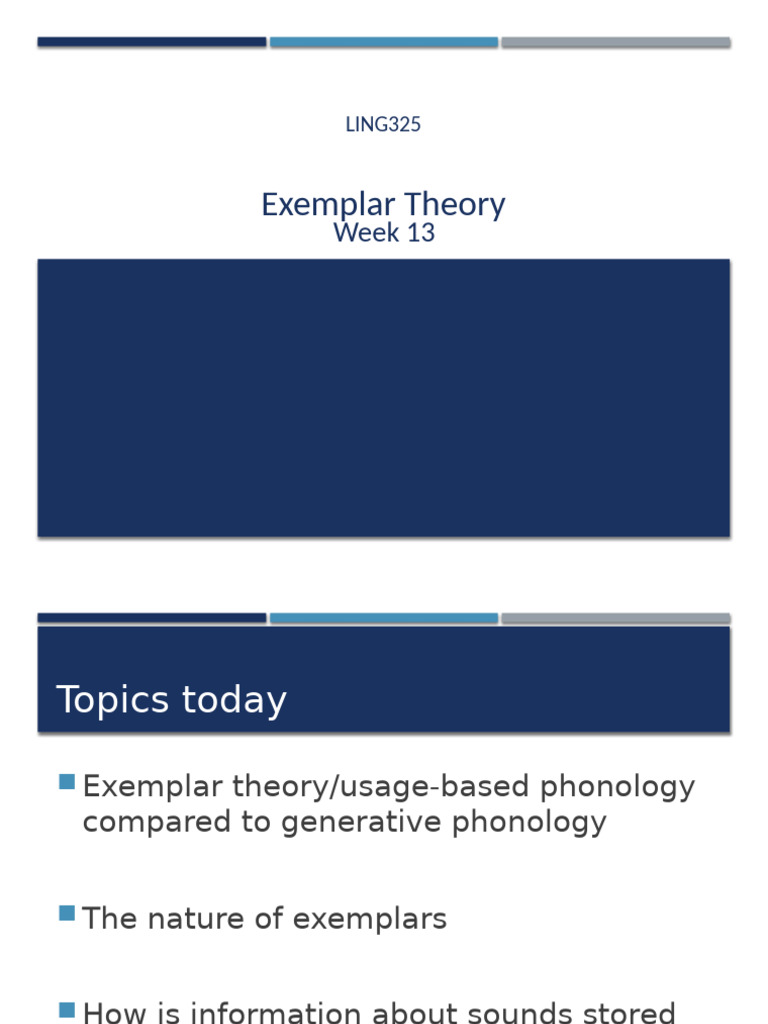Lecture 3 LING325 Exemplar Theory | PDF | Phonology | Linguistics