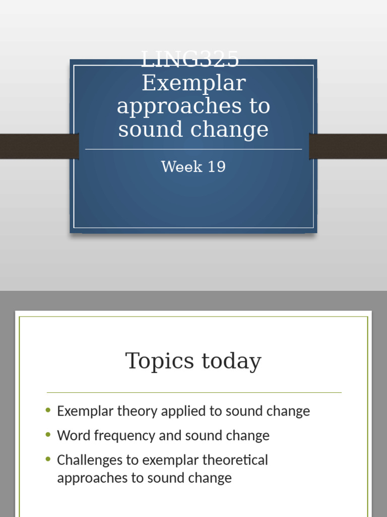 Lecture-9-LING325-Exemplar Approaches To Sound Change | PDF | Phonology ...