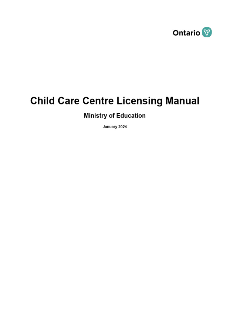 Edu Child Care Centre Licensing Manual en 2024-04-17 | PDF | License ...