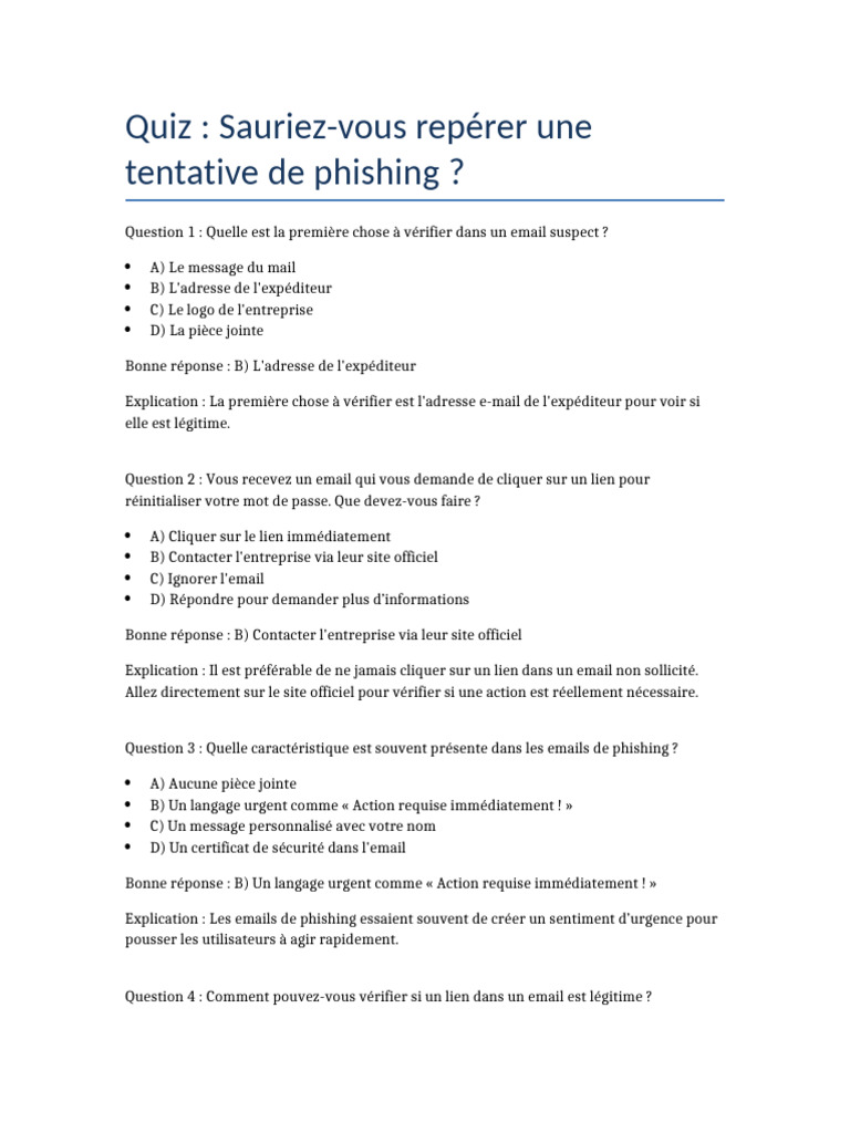 Phishing_Quiz | PDF | Hameçonnage | Cybercriminalité