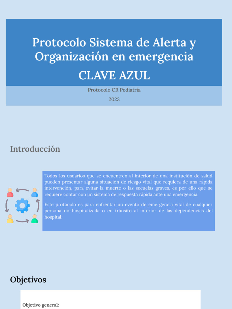 Protocolo Clave Azul en Emergencias Hospitalarias | PDF | Hospital ...