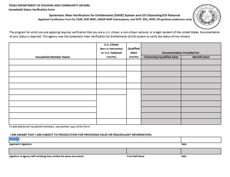 SAVE Certification Form Instructions | PDF