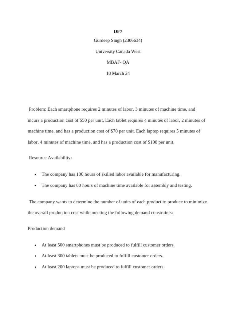 DF7 QA Gurdeepsingh 2306634 | PDF | Mathematical Optimization | Systems ...