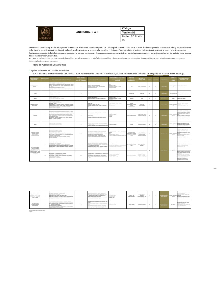 Matriz Partes Interesadas 23 | PDF | Auditoría | Sistema de manejo de ...