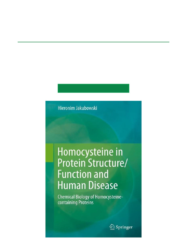 Homocysteine in Protein Structure/Function and Human Disease Chemical ...