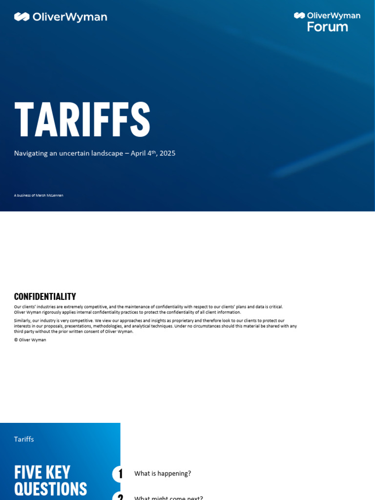 Tariffs - Navigating An Uncertain Landscape - Client Presentation | PDF ...