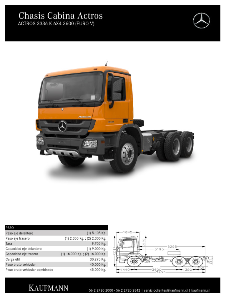 Especificaciones Actros 3336 K 6X4 Euro V | PDF | Eje | Fabricantes de ...