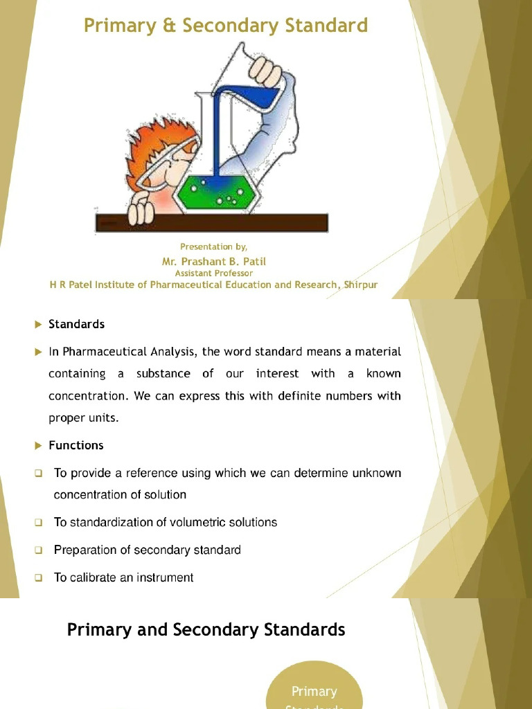 Primary and Secondary Standards. | PDF