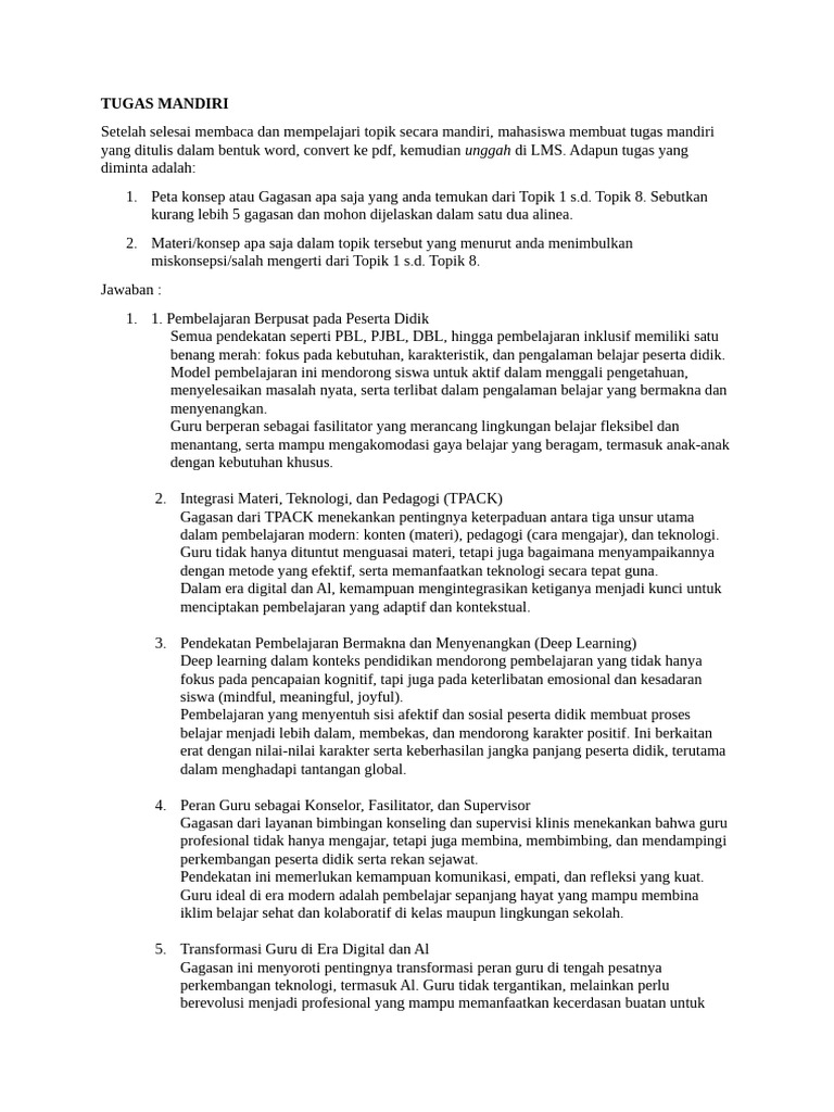 Tugas Mandiri Modul Pedagogik Rohila | PDF