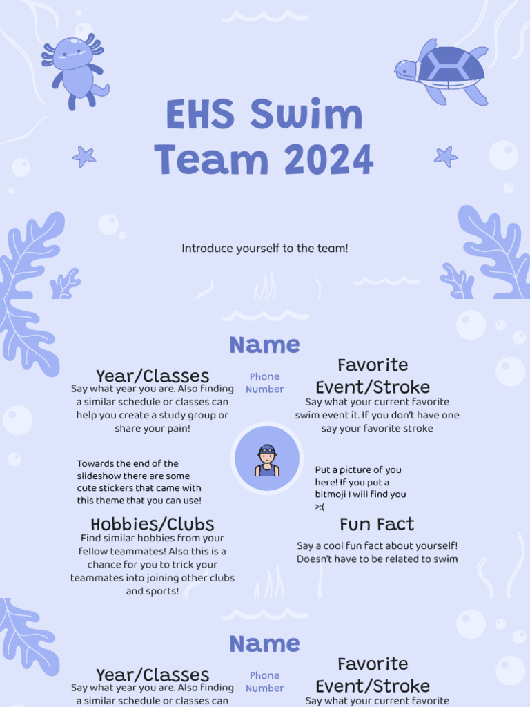 EHS Swim 2023 Introductions | PDF | Imaging | Multimedia