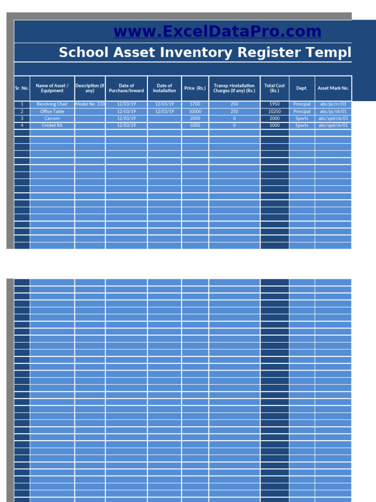 School Assets Inventory and Issuance Register | PDF
