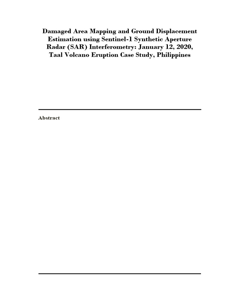 Damaged Area Mapping and Ground Displacement Estimation Using Sentinel-1 Synthetic Aperture ...