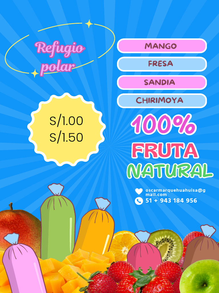 Póster Bolis Sabores Frutales Sencillo Azul - 20250423 - 094950 - 0000 | PDF