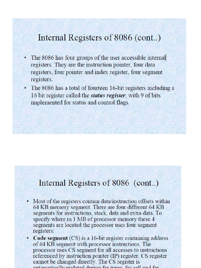 3. Internal Registers 8086 | PDF
