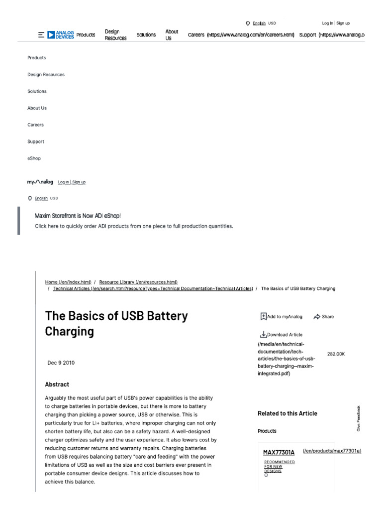 The Basics of USB Battery Charging | PDF