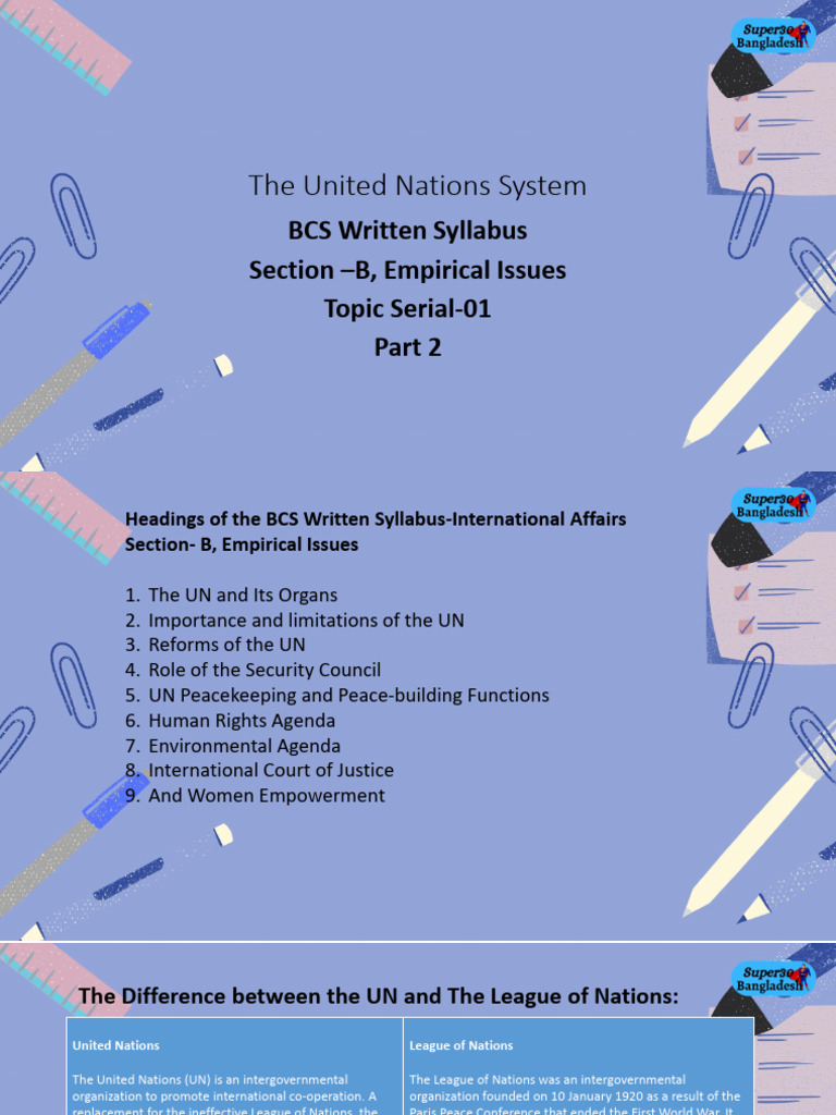 UN System Overview and Key Issues | PDF | United Nations ...