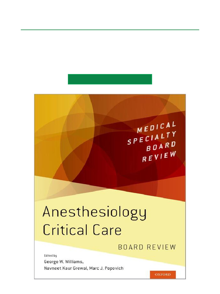 Anesthesiology Critical Care Board Review - 1st Edition All Chapters ...