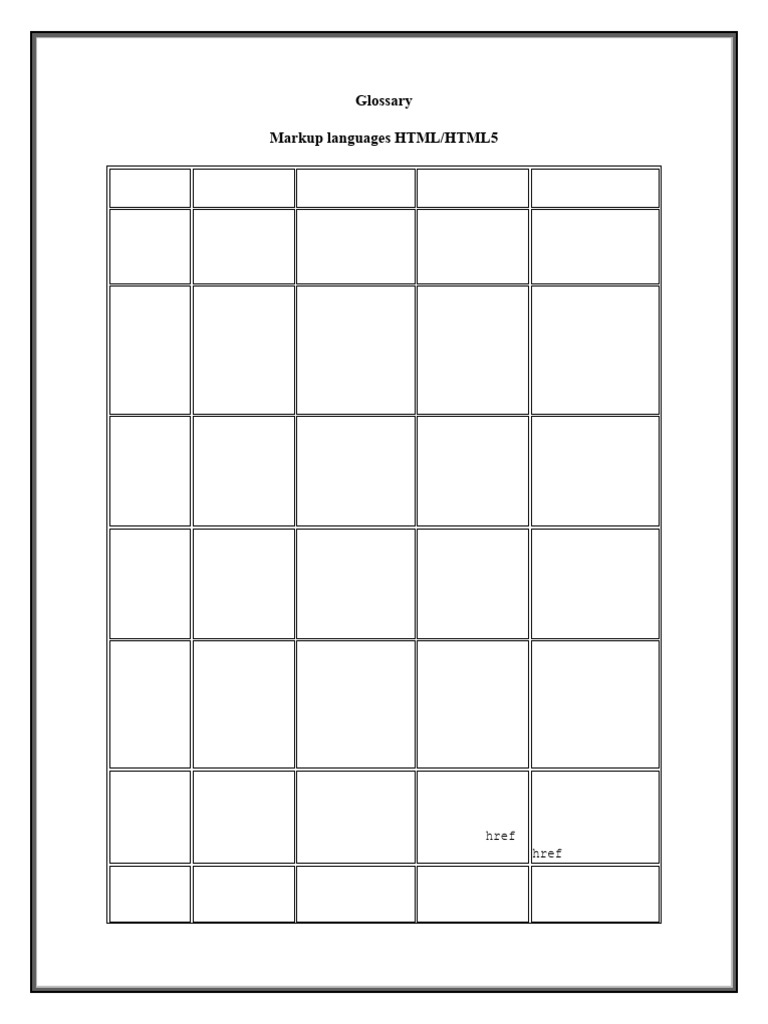 Glossary - Markup Languages HTML - HTML5 | PDF | HTML | Red mundial