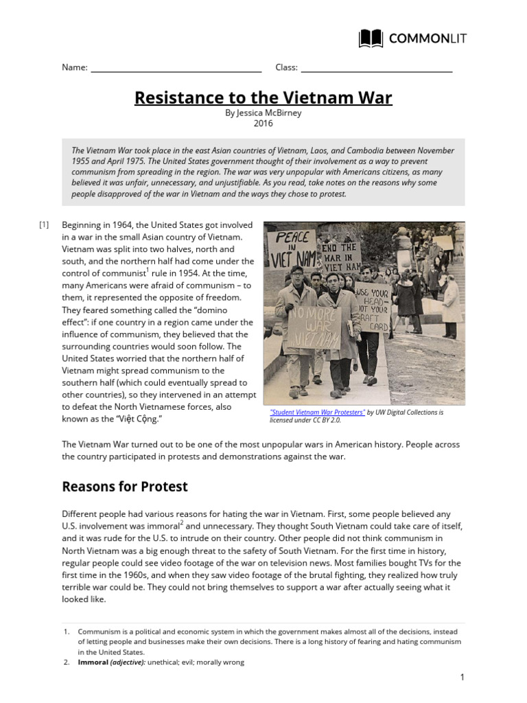 College Protests Against Vietnam War | PDF
