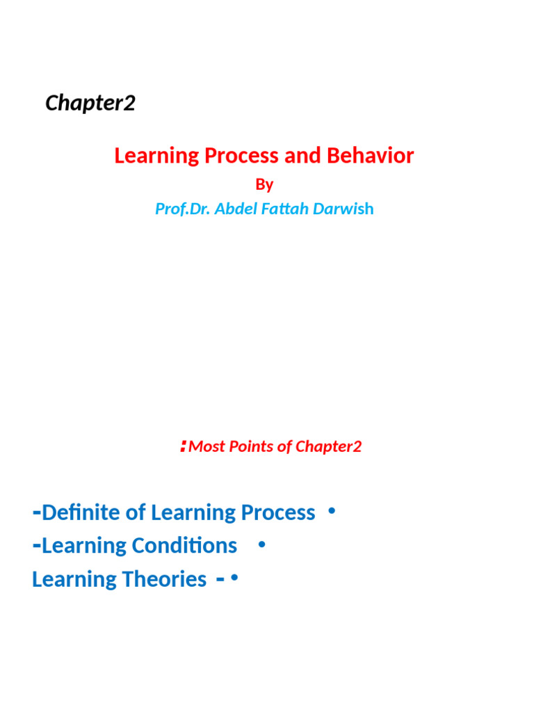 Chapter2 - Learning Process and Behavoir | PDF | Learning | Constructivism (Philosophy Of Education)