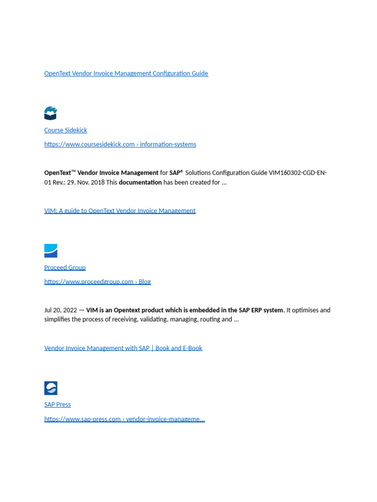 OpenText Vendor Invoice Management Configuration Guide | PDF ...
